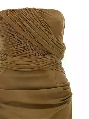 Magda Butrym Draped Strapless Midi Dress