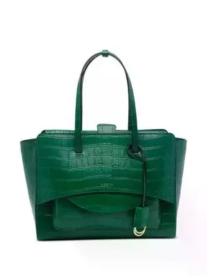 HIDESINS Large Cocco Croc-effect Flap Tote Bag - Green