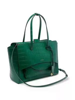 HIDESINS Large Cocco Croc-effect Flap Tote Bag