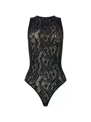 Wolford Infinite Rose Net Bodysuit - Blue