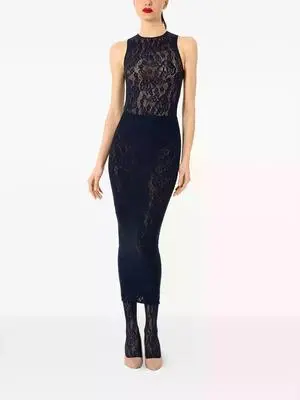 Wolford Infinite Rose Net Bodysuit - Blue