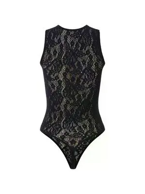 Wolford Infinite Rose Net Bodysuit - Blue