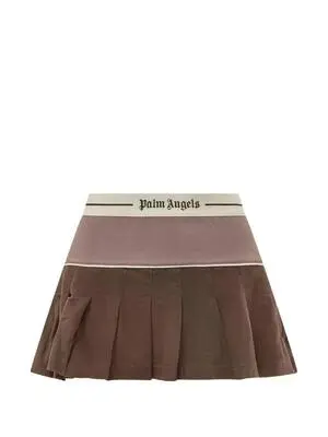 Palm Angels Logo Pleated Mini Skirt