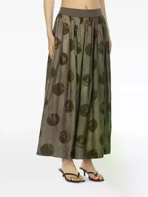 UMA WANG Elasticated Patterned Maxi Skirt