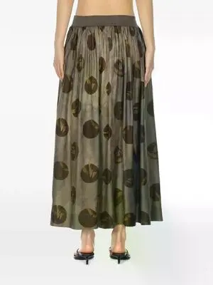 UMA WANG Elasticated Patterned Maxi Skirt