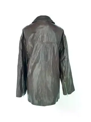Nour Hammour Zip-up Leather Jacket - Brown