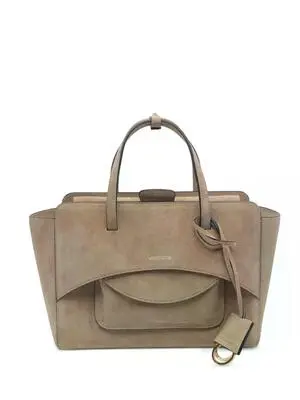 HIDESINS Flap M Suede Tote Bag - Neutrals