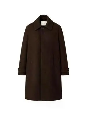 RETORI Detachable Knit-collar Coat - Brown