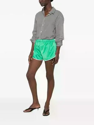 THE FRANKIE SHOP Cielo Contrast-trim Elasticated-waist Shorts - Green