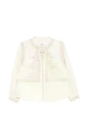Ba&sh Embroidered Long-sleeve Blouse - Neutrals