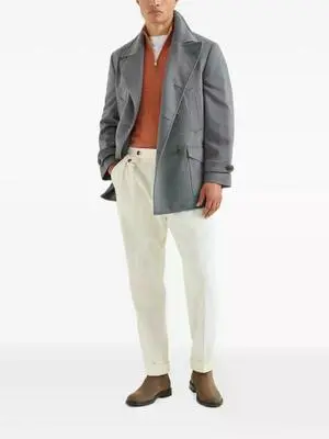 Brunello Cucinelli Cashmere Sweater With Half-zip - Orange