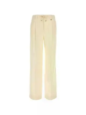 Moncler Wool Gabardine Tailored Trousers - Neutrals