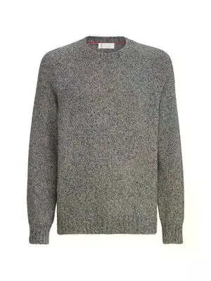 Brunello Cucinelli Virgin Wool, Silk And Cashmere Chiné Sweater - Grey