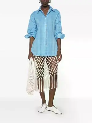 THE FRANKIE SHOP Peri Striped Button-up Shirt - Blue
