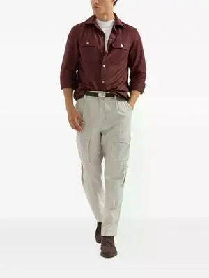 Brunello Cucinelli Flannel Chest-pockets Shirt Jacket - Red
