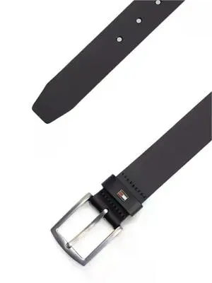 Tommy Hilfiger Denton Leather Belt With Logo Plaque