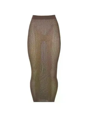 Wolford Daisy Net Midi Skirt - Brown