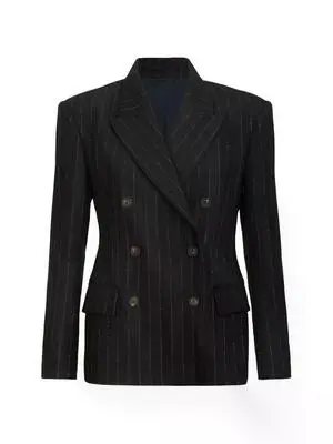 Brunello Cucinelli Double-breasted Pinstripe Blazer - Grey