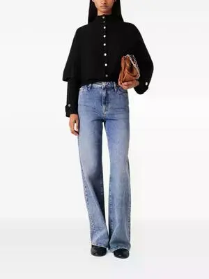 Maje Cape-overlay Button-up Cardigan - Brown