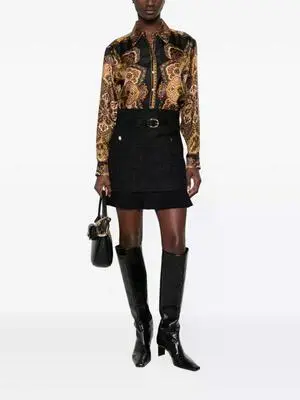 Sandro Pattern Silk Shirt - Black