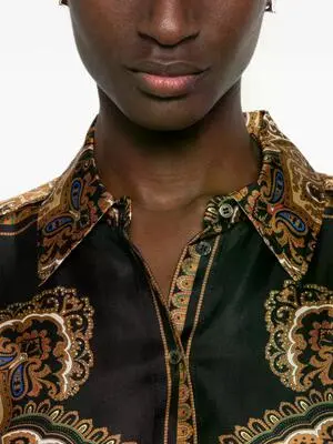Sandro Pattern Silk Shirt