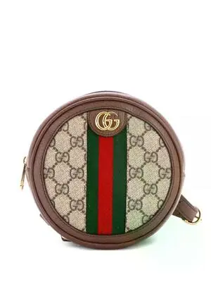 Gucci Ophidia Round Gg Coated Canvas Mini Backpack - Brown