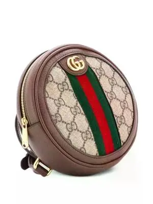 Gucci Ophidia Round Gg Coated Canvas Mini Backpack - Brown