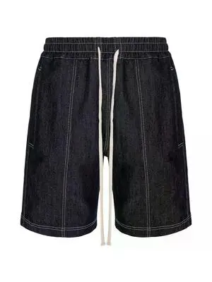 HAMZA Six Drawstring Denim Shorts - Black