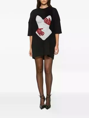 HAMZA Graphic-print Mini Dress - Black