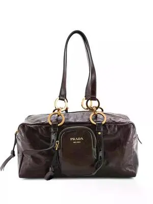 Prada Dangle Top Handle Bag Leather Medium Shoulder Bag