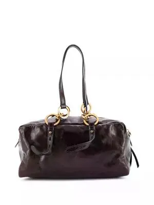 Prada Dangle Top Handle Bag Leather Medium Shoulder Bag