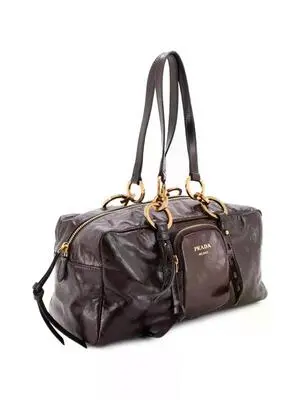 Prada Dangle Top Handle Bag Leather Medium Shoulder Bag