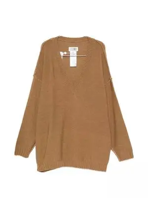 MAISON MARGIELA V-neck Oversized Sweater - Brown