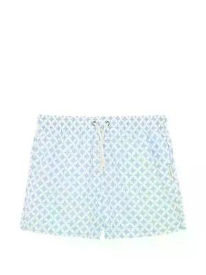 GASSA D AMANTE Amalfi Geometric-print Swim Shorts - Blue