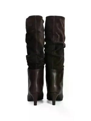 STRATEGIA SHOES Pointed-toe Slouchy Knee-high Boots - Brown