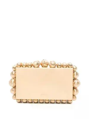 Cult Gaia Bead-embellished Brushed-finish Clutch Bag - Gold