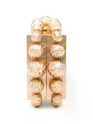 Cult Gaia Bead-embellished Brushed-finish Clutch Bag - Gold