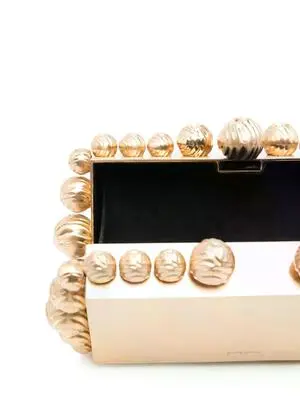 Cult Gaia Bead-embellished Brushed-finish Clutch Bag - Gold