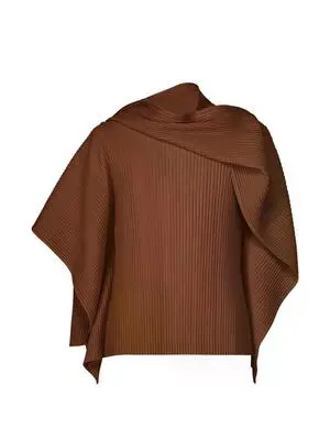 Issey Miyake Motion Blur Pleated T-shirt - Brown