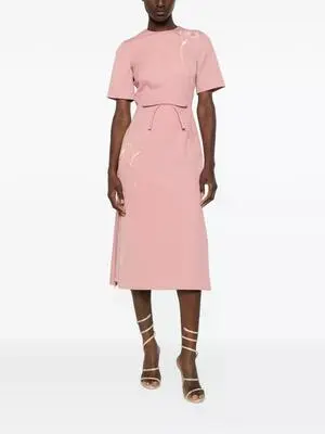 Erdem Embroidered Pleated Midi Dress