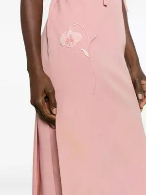 Erdem Embroidered Pleated Midi Dress