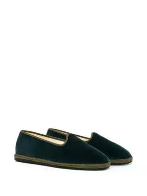 SCAROSSO William Iv Velvet Slippers - Green