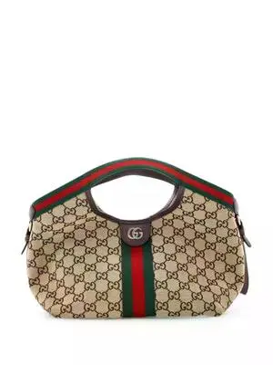 Gucci Giglio Gg Canvas Small Tote Bag - Brown