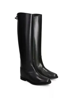 VIA ROMA 15 Rear-zip-fastening Knee-high Boots - Black