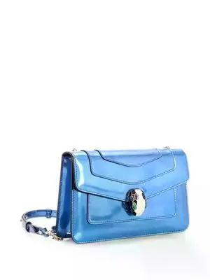 BVLGARI Serpenti Forever Metallic Leather Small Shoulder Bag