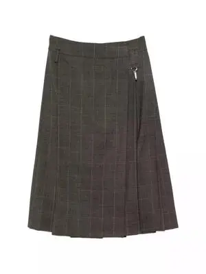 Simone Rocha Prince Of Wales Check Pleated Skirt - Grey