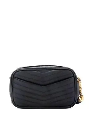 Saint Laurent Matelassé Chevron Leather Mini Camera Bag - Black