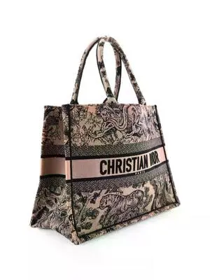 Dior Book Embroidered Canvas Medium Tote Bag