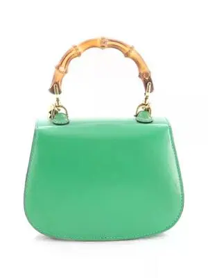 Gucci Bamboo 1947 Top Handle Bag Leather Mini Shoulder Bag - Green