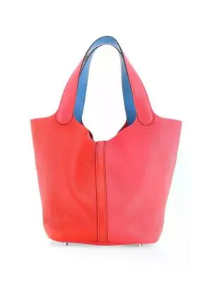 Hermès Casaque Picotin Lock Bag Clemence Mm Bucket Bag - Blue